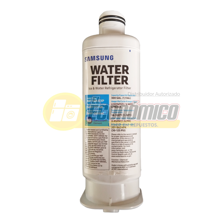 FILTRO AGUA INTERNO 1/2 LUNA CUADRADO NEV. SAMSUNG / HAF-QIN/EXP - DA97 ...